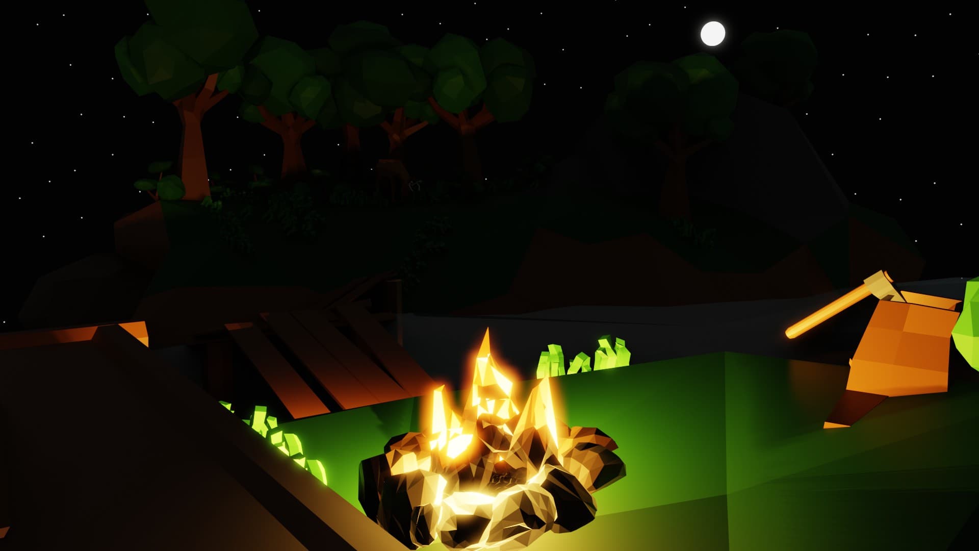Low-poly night scene – NVS Graphics